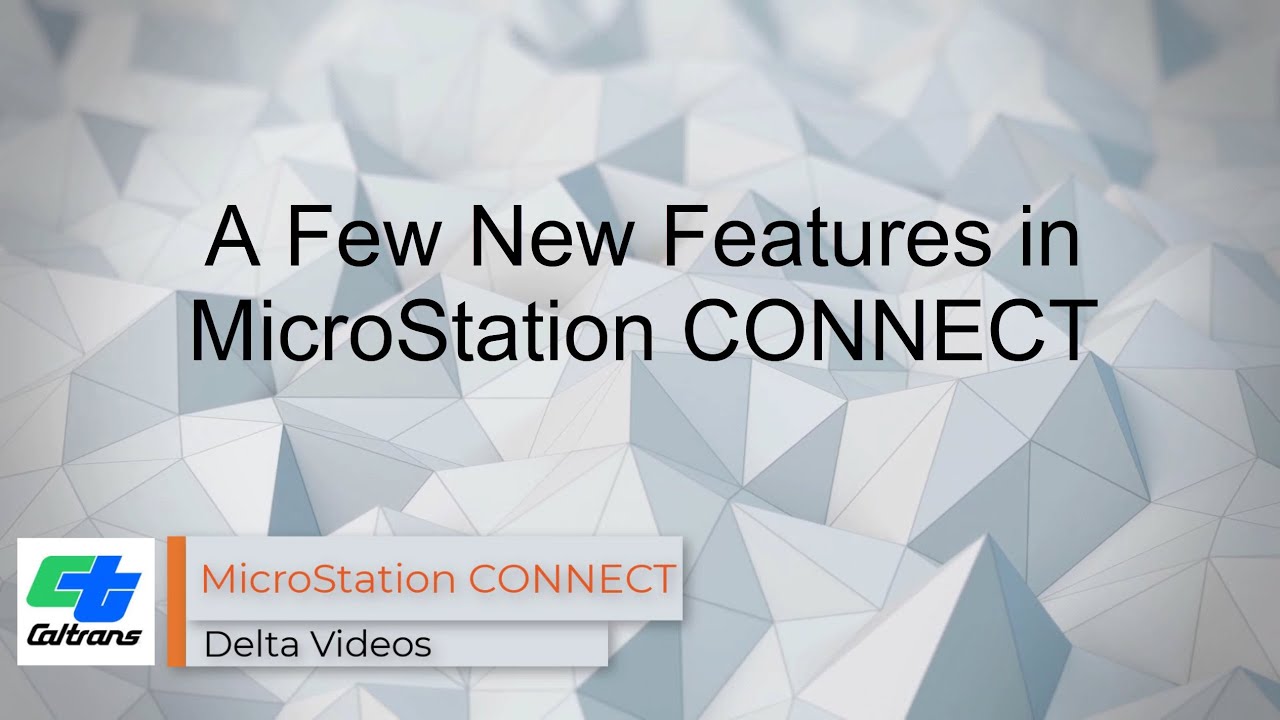 New Features in MicroStation CONNECT Edition V2 - YouTube