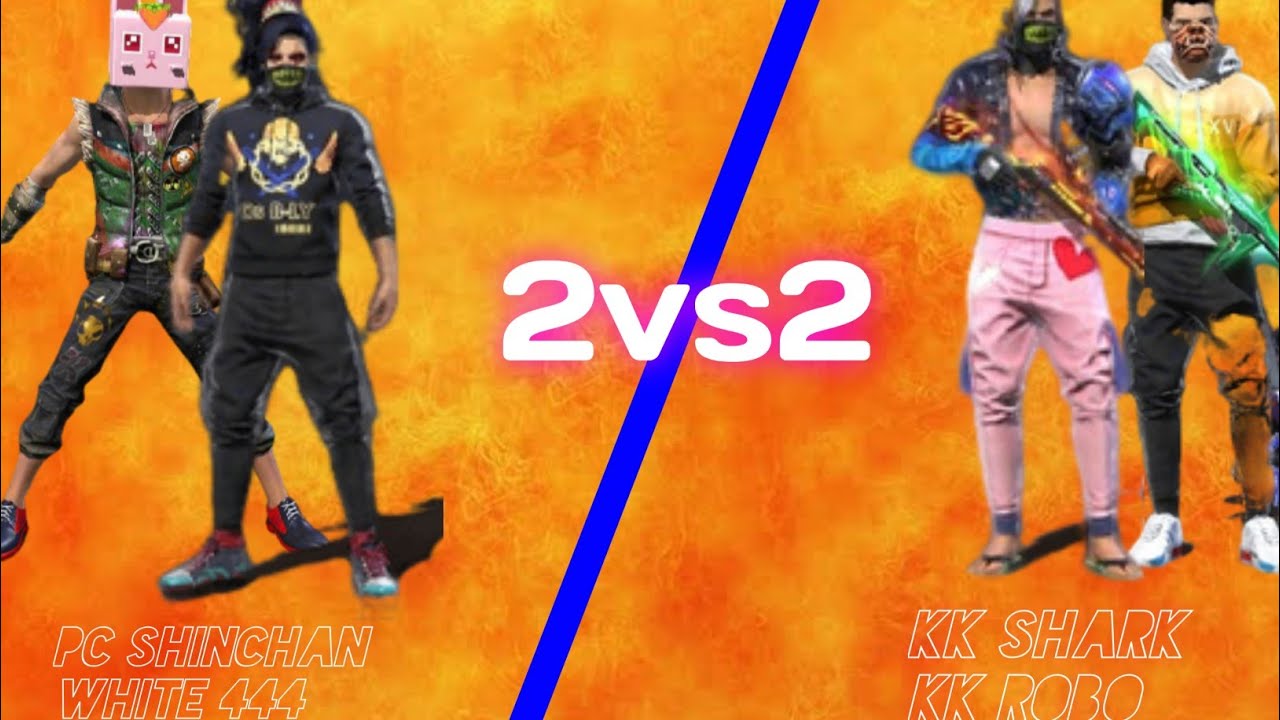 2vs2 room match 😮 pc shinchan white 444 vs kk shark kk robo - YouTube