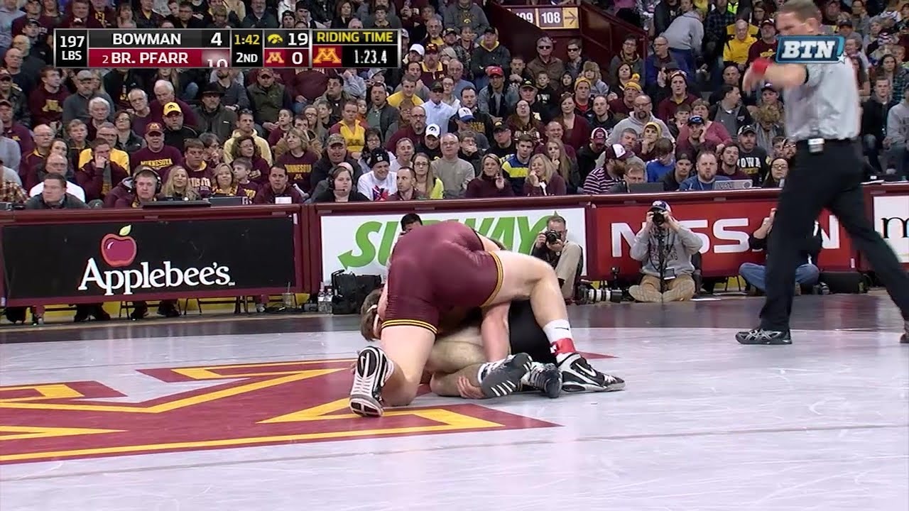Big Ten Rewind: 2017 Wrestling - 197 LBs - Iowa's Mitch Bowman vs ...