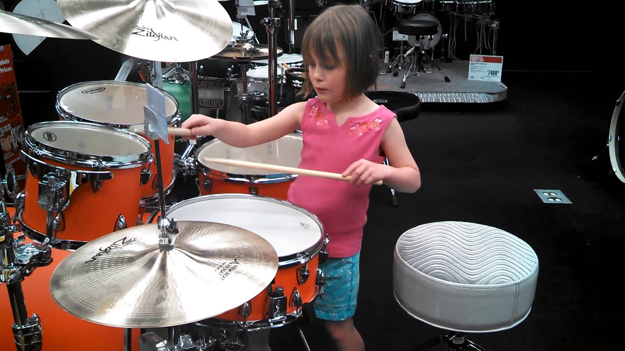 Sam's drum lesson - YouTube