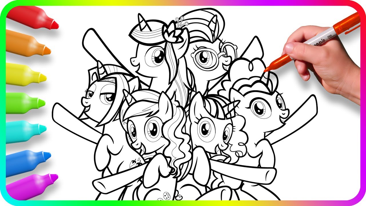 Coloring Pages MY LITTLE PONY - Pony Singers. How to draw My Little ...
