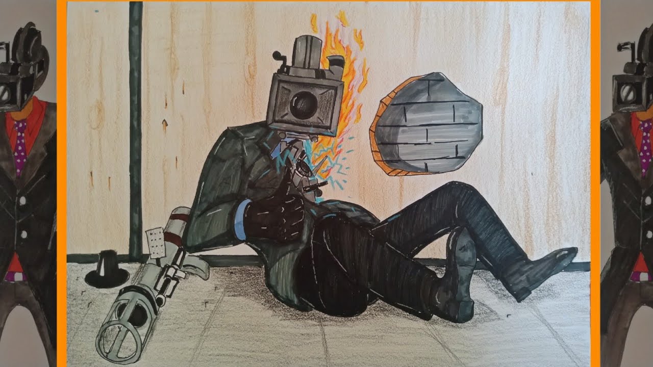 How to draw Big Cameraman brokek in skibidi toilet 68 part 2 - YouTube