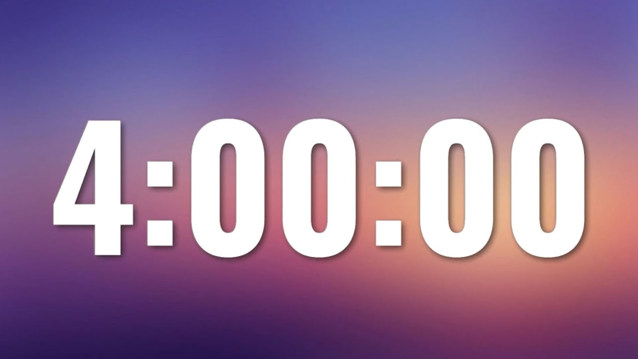 4 Hour Timer - No Sounds, No Ads, No Music - YouTube