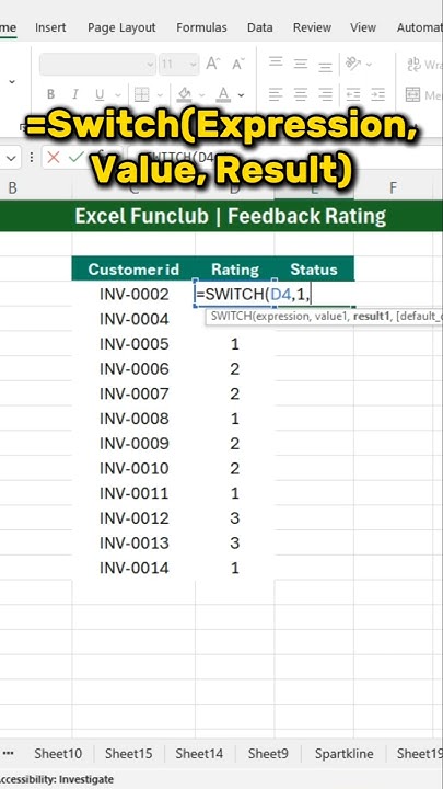 ⚡Excel's SWITCH Formula #exceltips #excelfunclub - YouTube