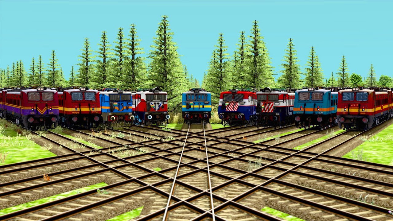 BEST 9 COLORFUL TRAINS CROSSING LINE UP ON EACH RAILROAD TRACK | BUMPY ...