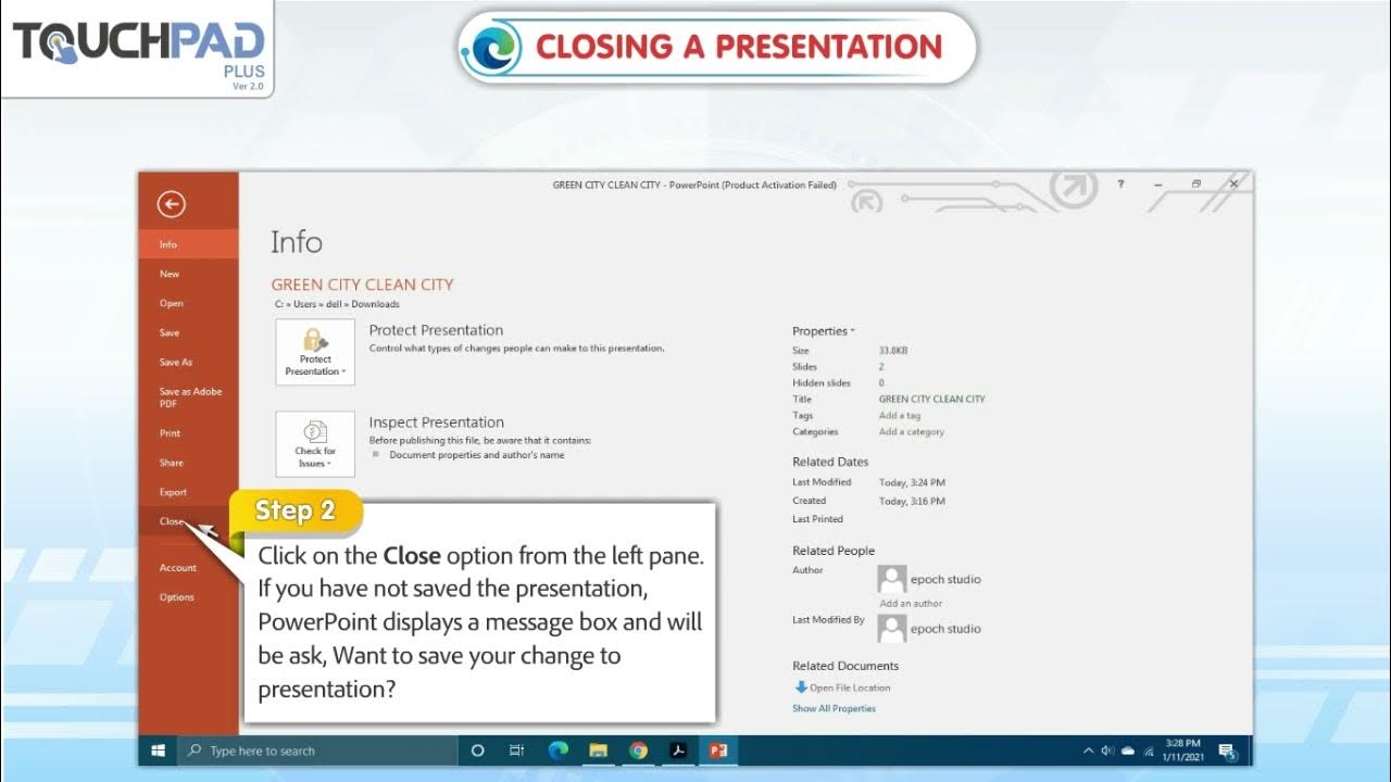 Closing a presentation and Exiting Powerpoint - YouTube