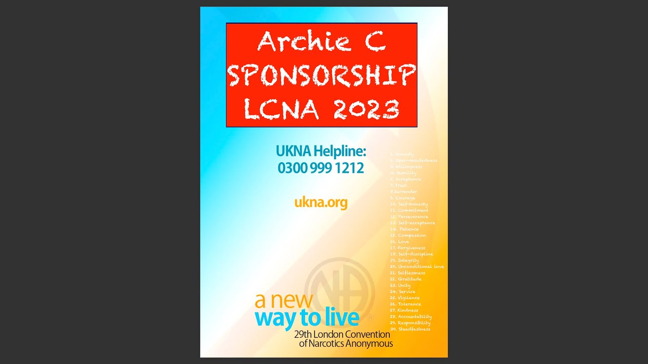 Sponsorship, Archie C, LCNA 2023,NA 12 Step Recovery - YouTube