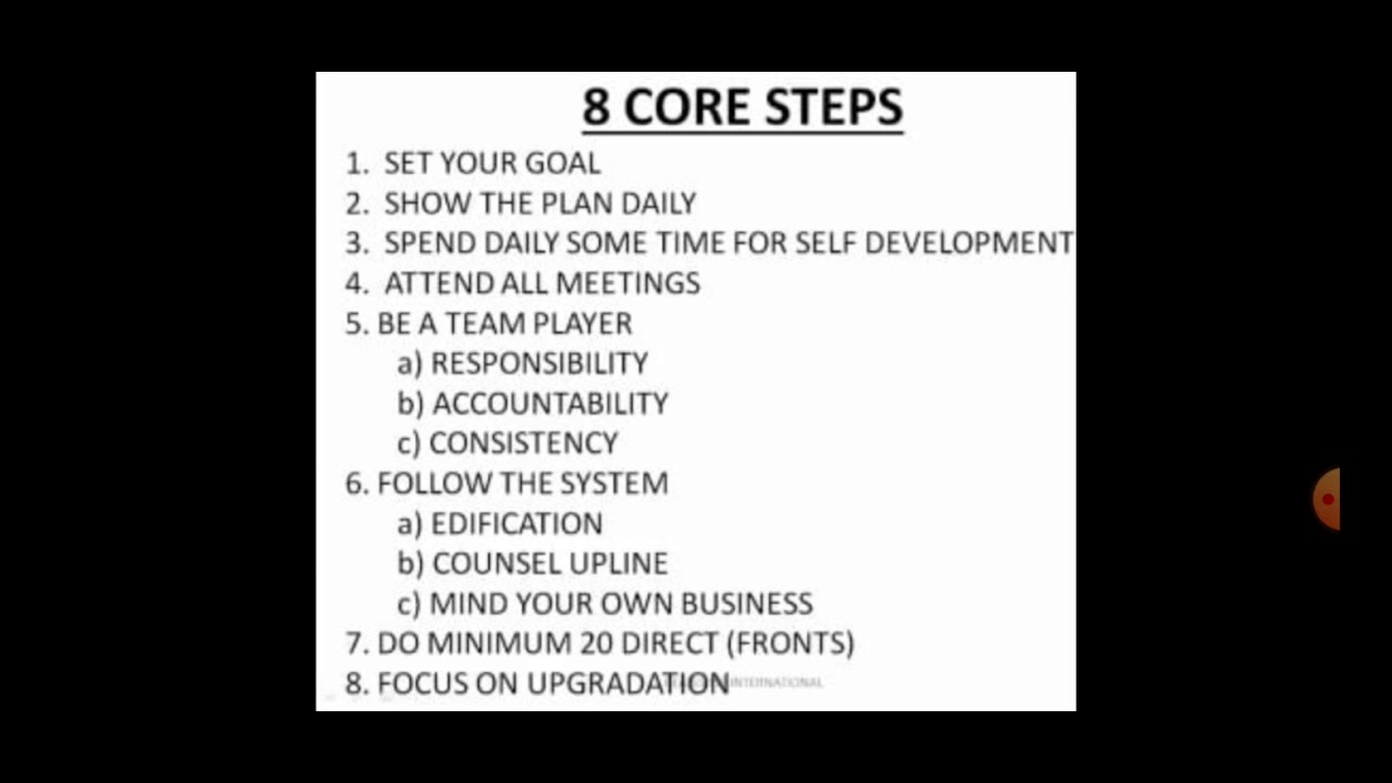 8 CORE STEPS - YouTube