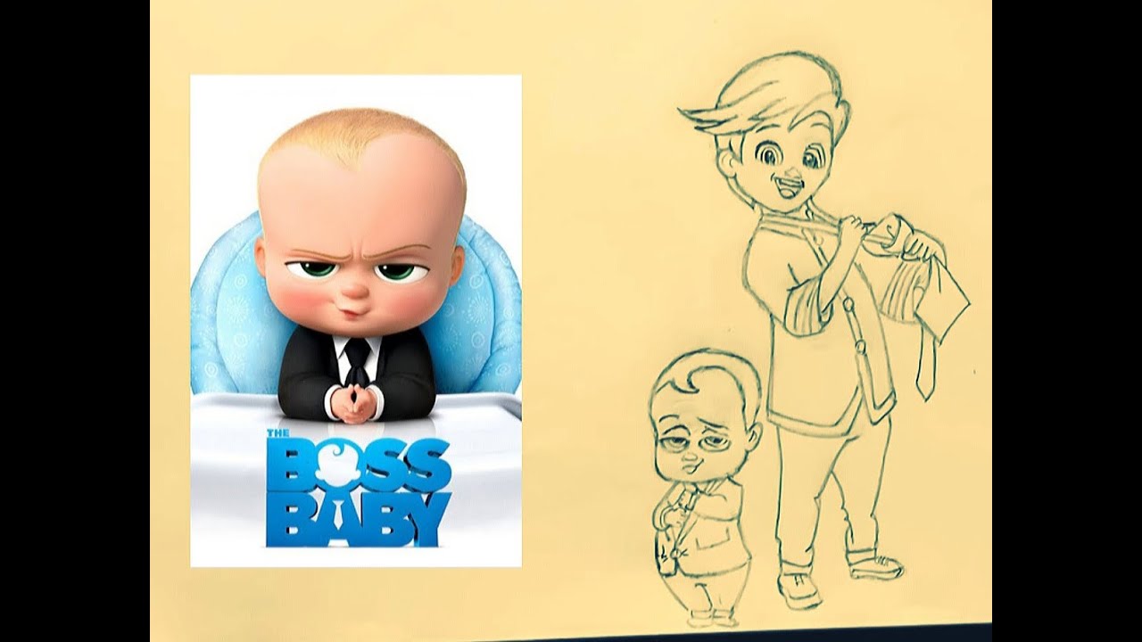 how to draw boss baby characters step by step - YouTube