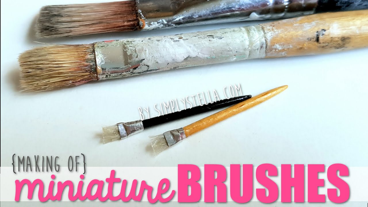 DIY MINIATURE PAINT BRUSHES | How to make PAINT BRUSHES for BARBIE ...