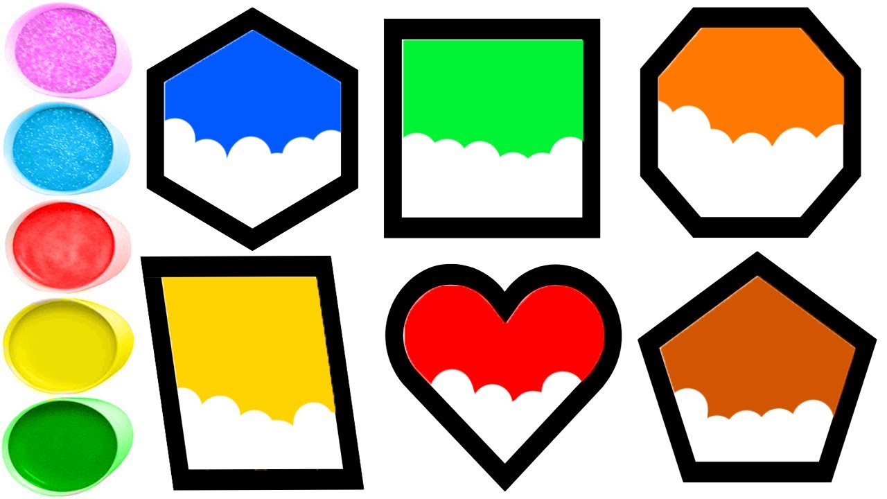 Learn Shapes, Colors, Educational video for Kids 2d shapes drawing ...