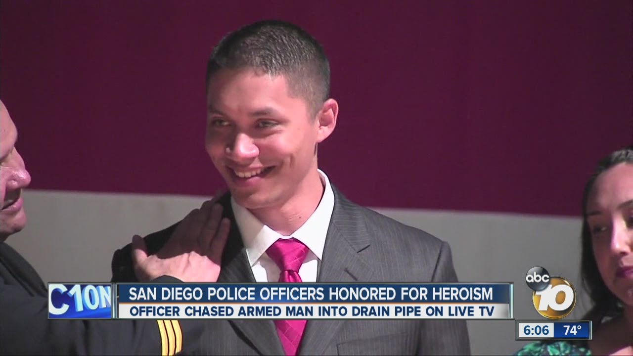 San Diego police recognize Officer Tim Bell for risking his life in ...