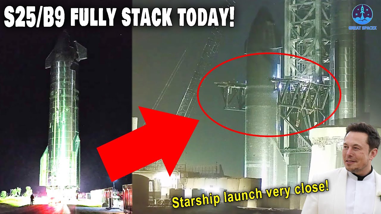 Ship 25 rolls out, B9/S25 fully stacking today! SpaceX Crew 6 backs on ...