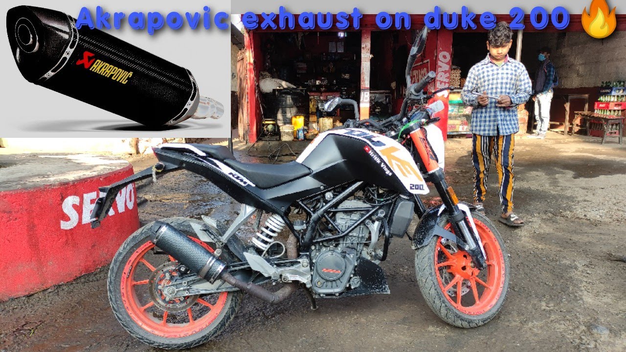 Akrapovic exhaust on duke 200 bs4 🥵💥 - YouTube