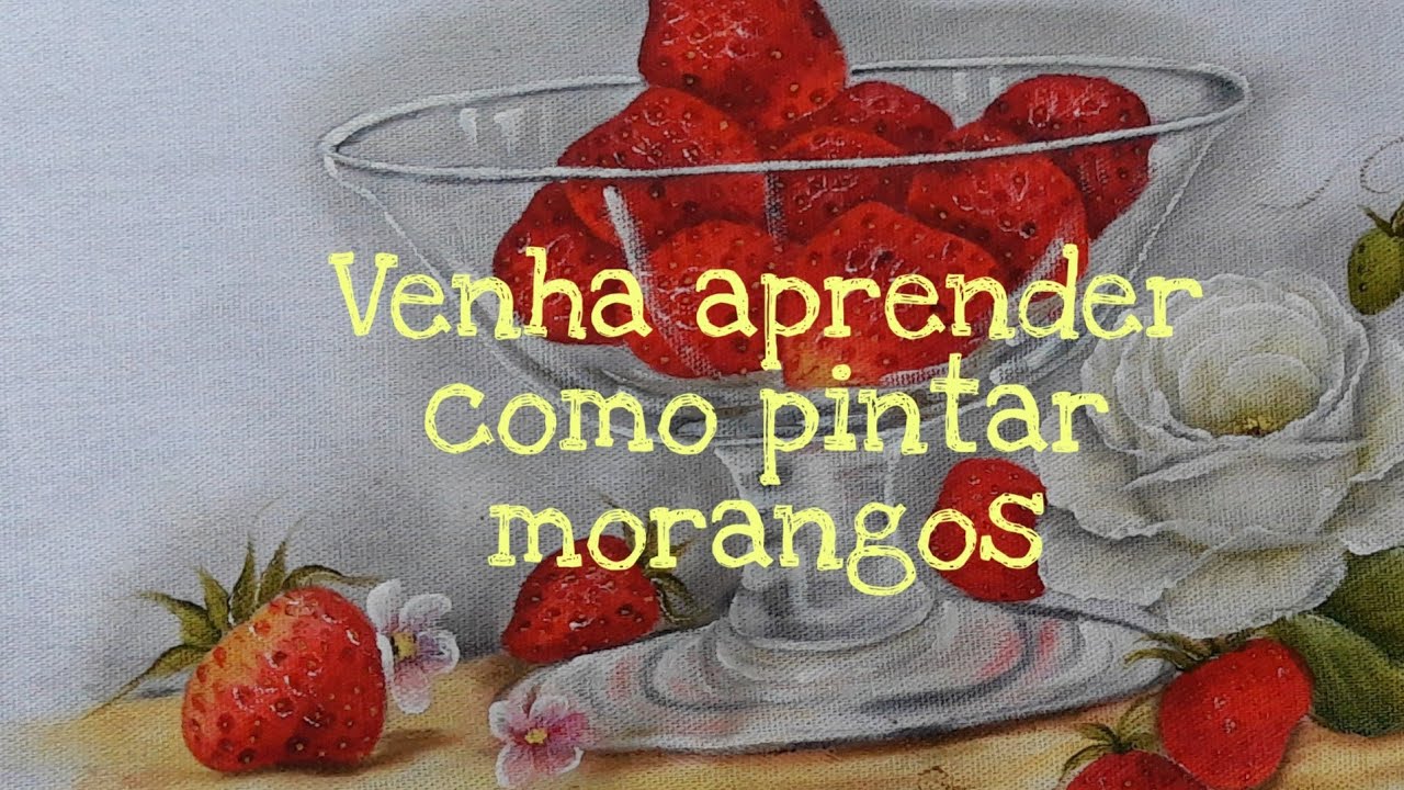 Como pintar um lindo morango. #pinturaemtecido - YouTube