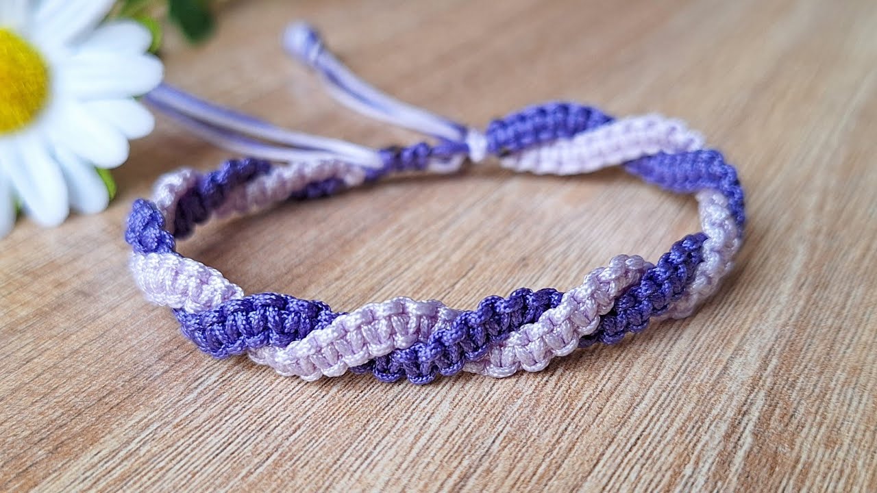 Braided Square Knot Bracelet Tutorial | DIY Macrame Bracelet - YouTube
