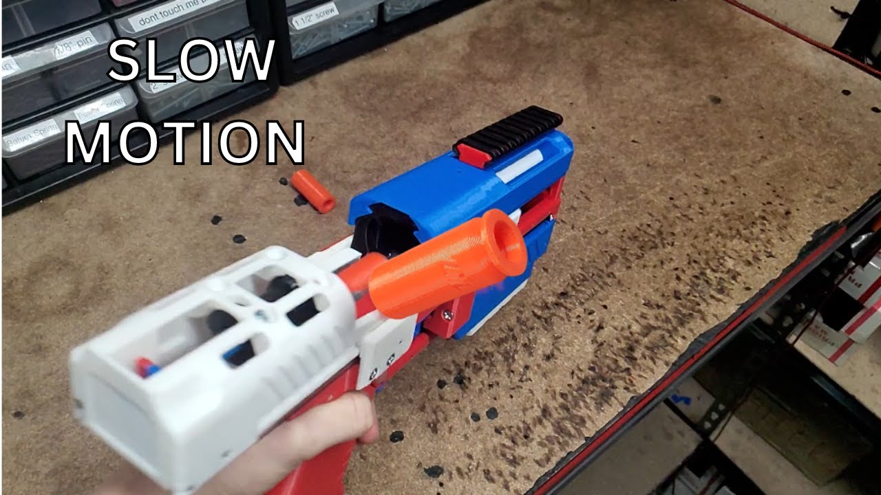 Nerf pistol shell ejection 960fps - YouTube