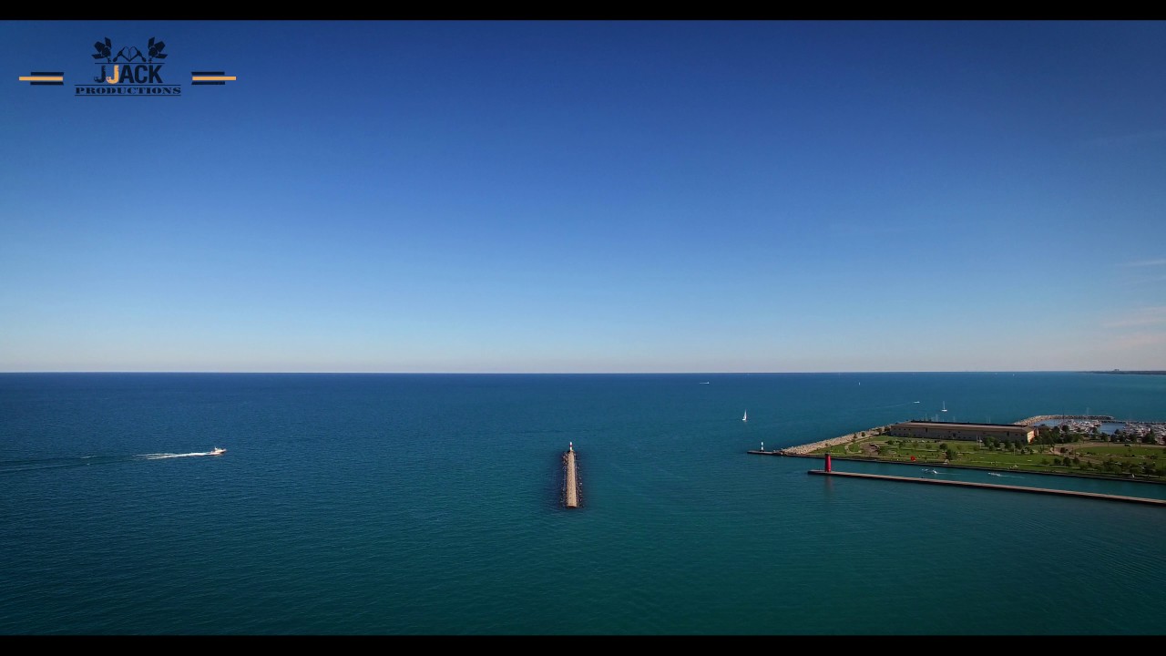 Drone 4K Aerial Kenosha Wisconsin Rock Island Lighthouse 2 - YouTube