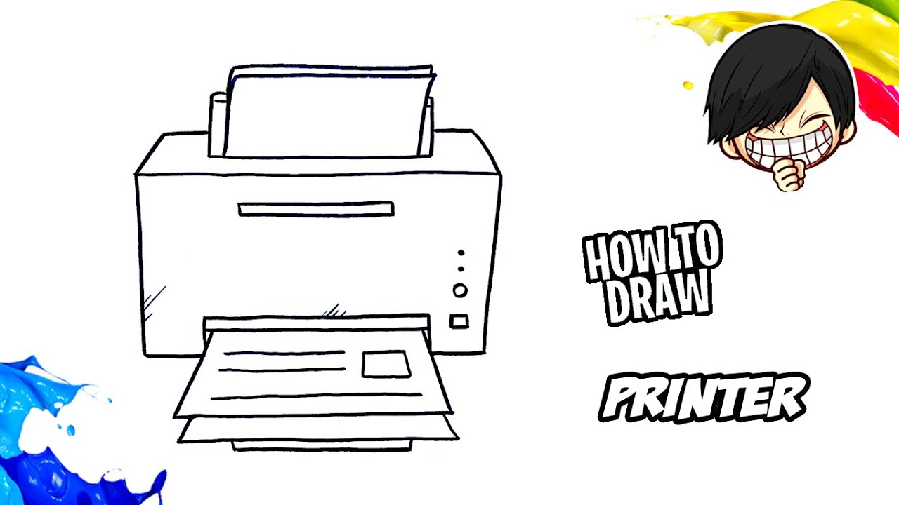 How to draw a Printer - YouTube