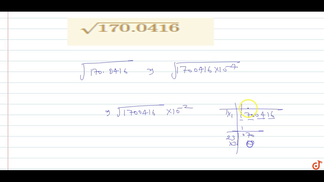  sqrt 170 0416 YouTube