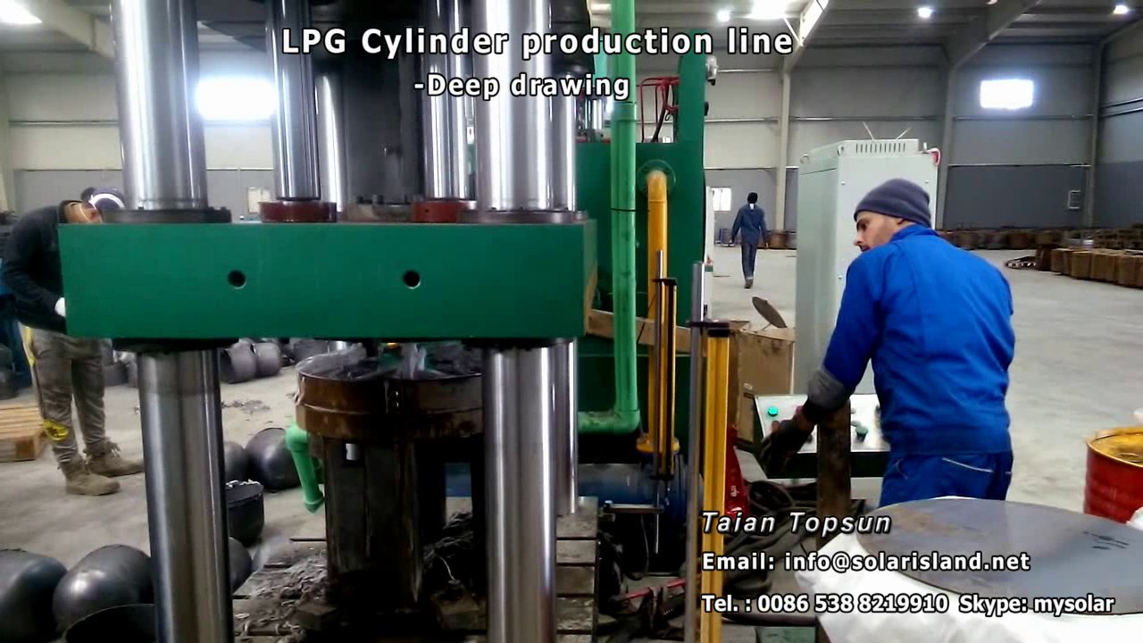 LPG cylinder production line - Deep drawing machine - YouTube
