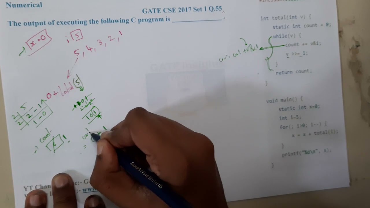 Gate Cse 2017 Set 1 Q 55 C Programming Data Structure Gate Insights Version Cse Youtube