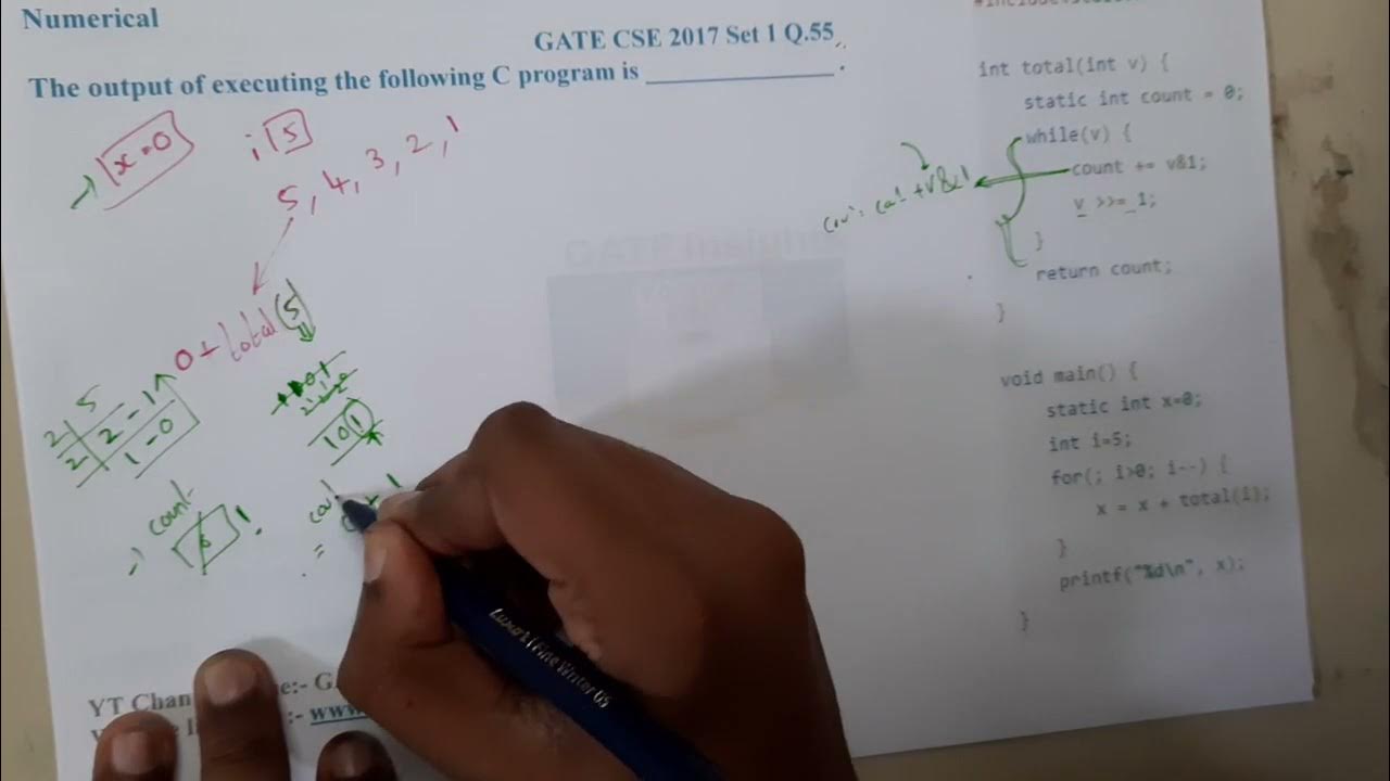 GATE CSE 2017 SET 1 Q 55 || C PROGRAMMING ||Data Structure || GATE Insights Version: CSE - YouTube