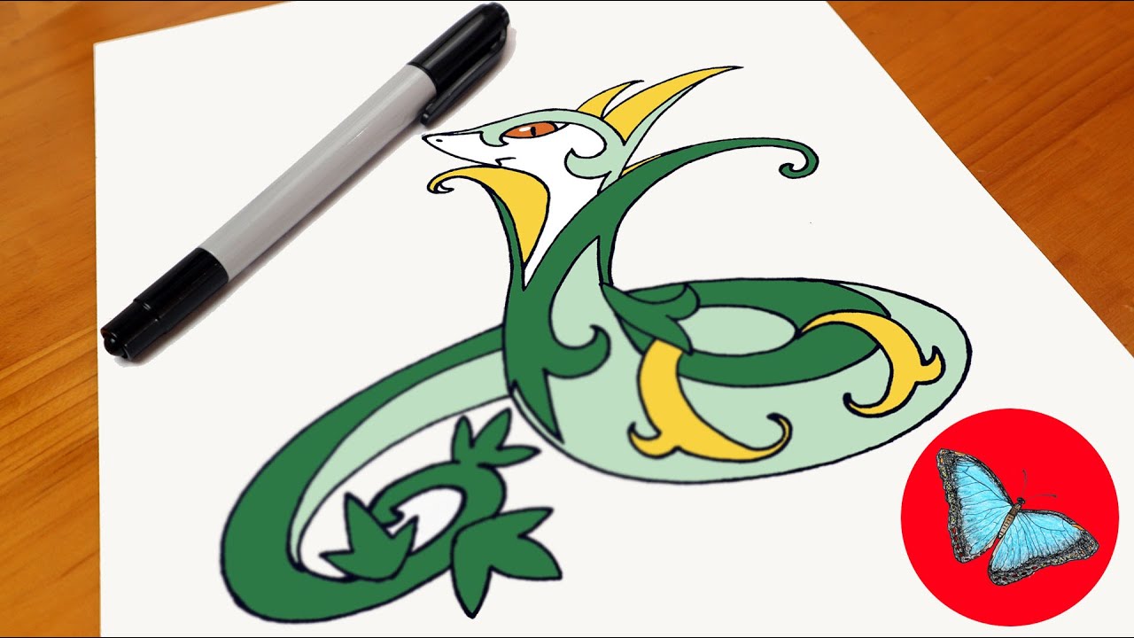 How To Draw Pokemon - Serperior Easy Step by Step - YouTube
