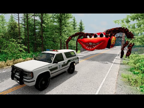 Epic Escape From Lightning McQueen Eater | Park Ranger Car VS Eater ...