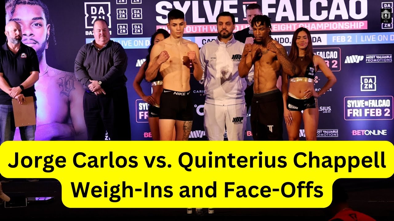 Jorge Carlos vs Quinterius Chappell Weigh Ins and Face Off - YouTube