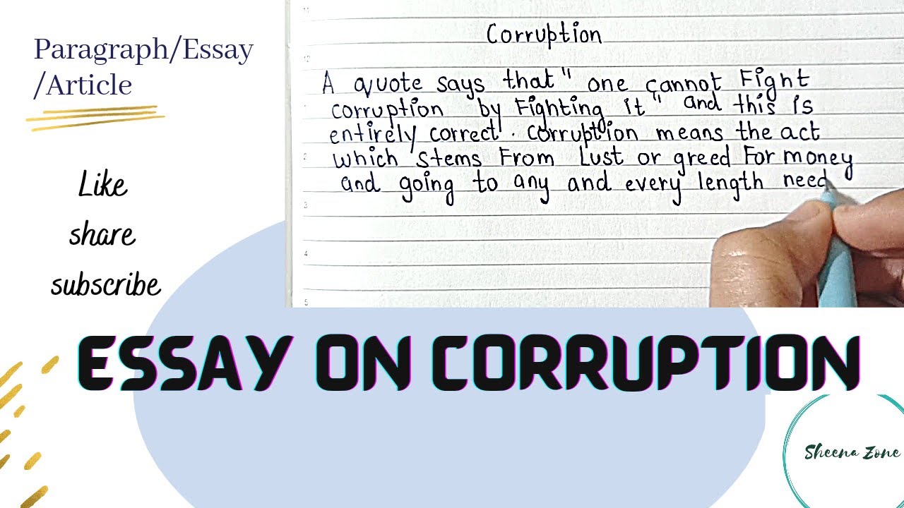 ESSAY ON CORRUPTION | ARTICLE ON CORRUPTION | PARAGRAPH ON CORRUPTION # ...