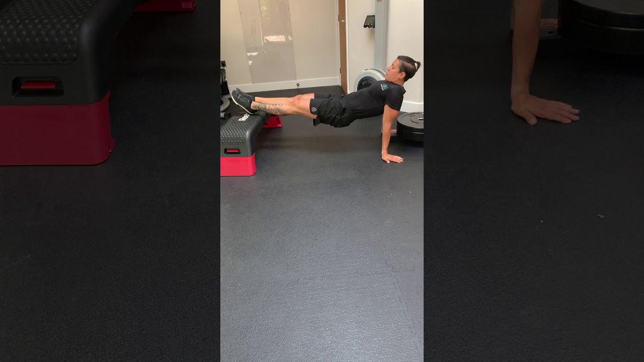 Extended arm decline shoulder bridges - YouTube