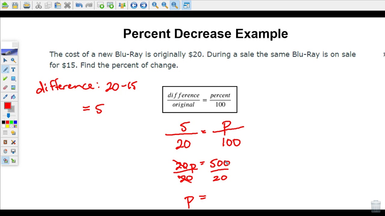 #14 7th Grade Summer School Math 2020 7 C 6 Finding Percent Decrease ...