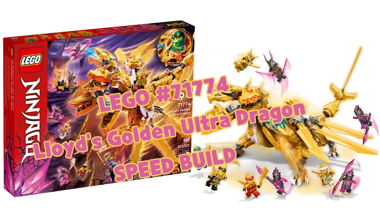 LEGO #71774 Lloyd's Golden Ultra Dragon Speed Build - YouTube