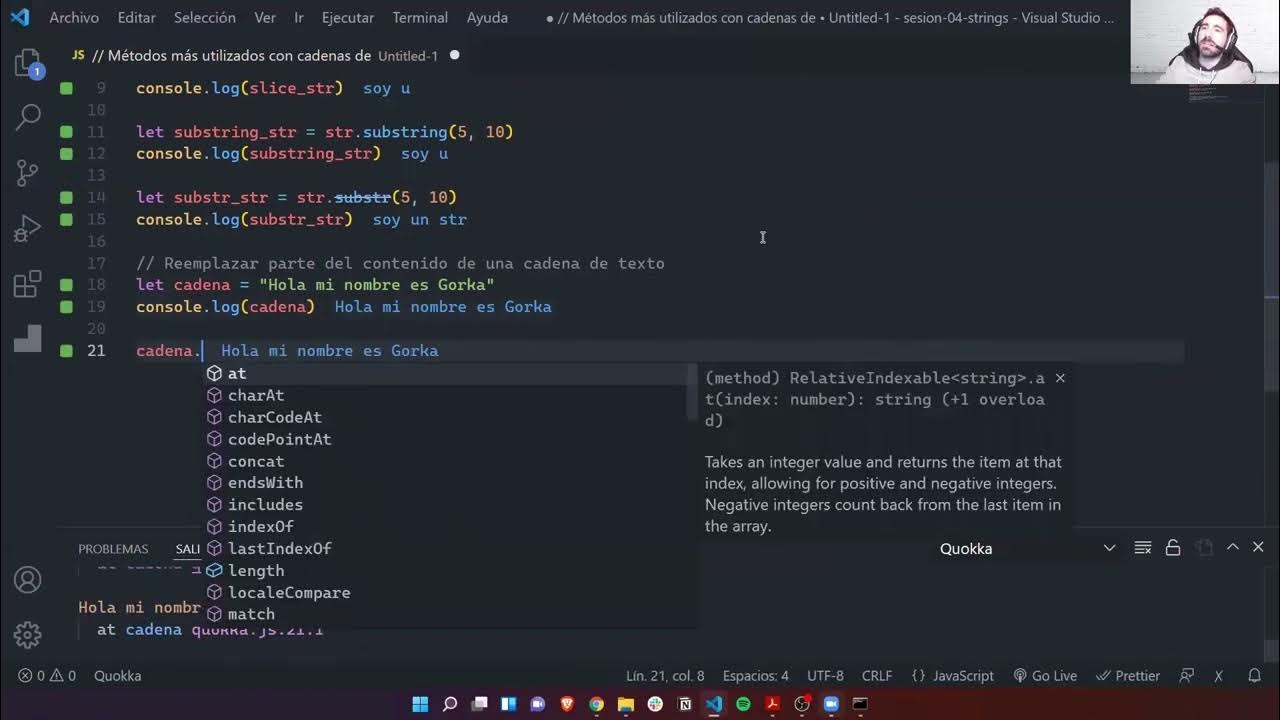 15. Métodos más comunes de los strings - Curso JavaScript - OpenBootcamp - YouTube