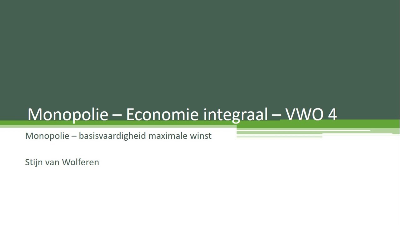 Economie - Markt - Monopolie - Maximale winst - YouTube