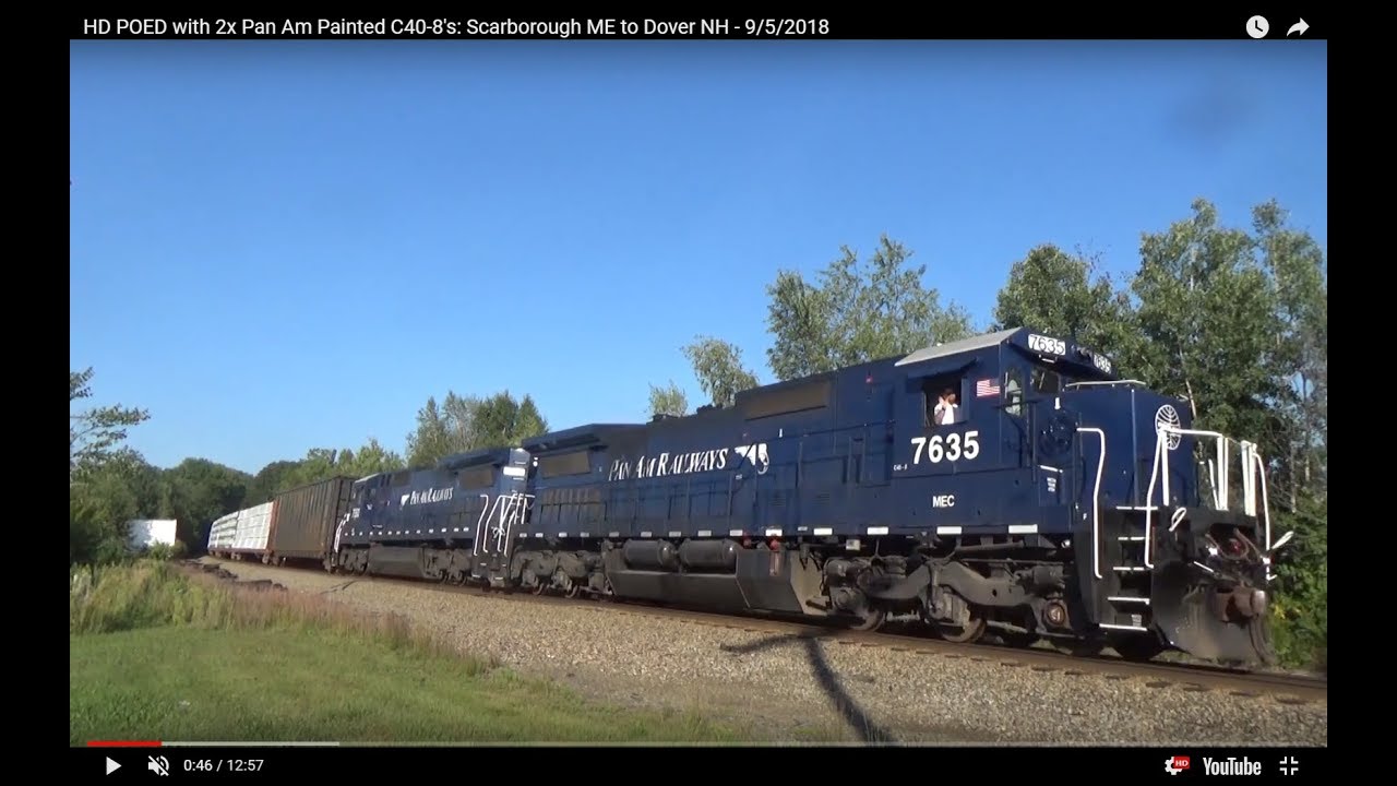 HD POED with 2x Pan Am Painted C40-8's: Scarborough ME to Dover NH - 9 ...