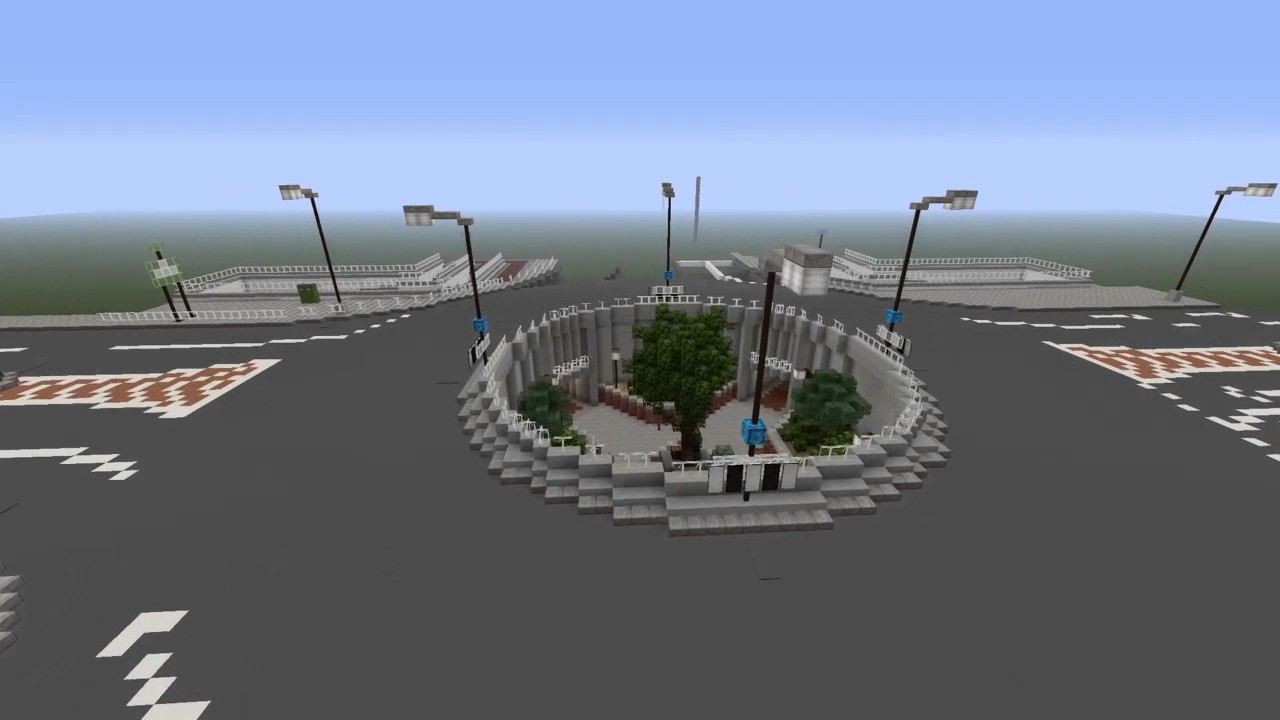 MINECRAFT ROUNDABOUT ( REALISTIC ROADS ) BRITISH STYLE - YouTube
