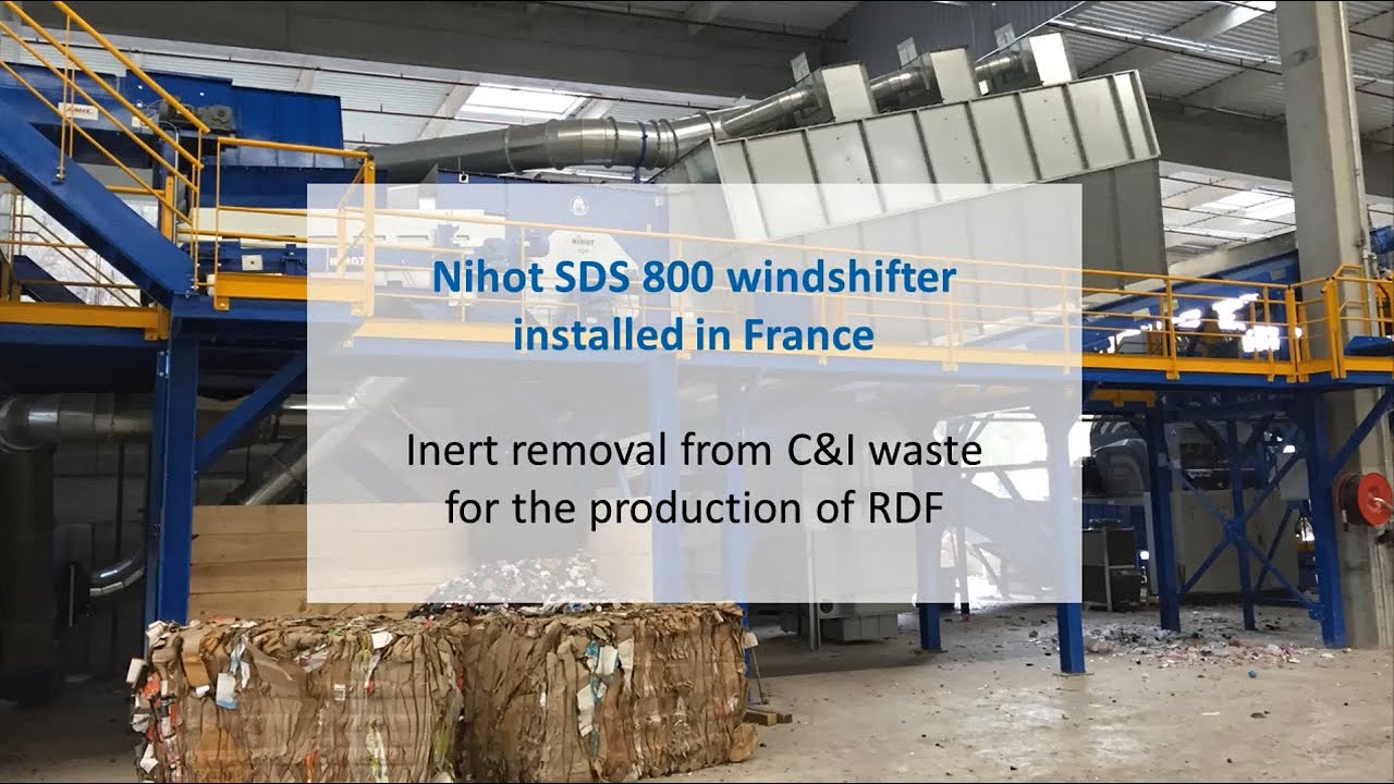 Nihot Recycling SDS 800 removing inert for RDF production - YouTube