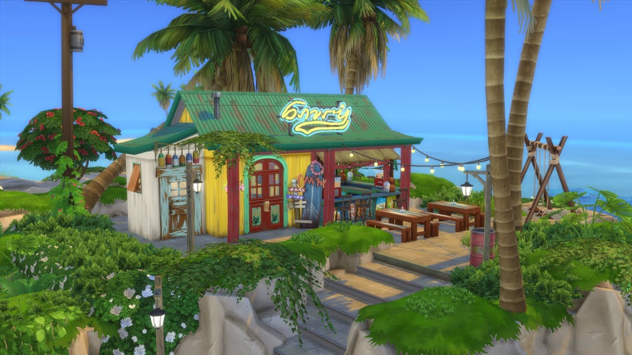 Cliffside Surf Shack Bar | The Sims 4 Speed Build - YouTube