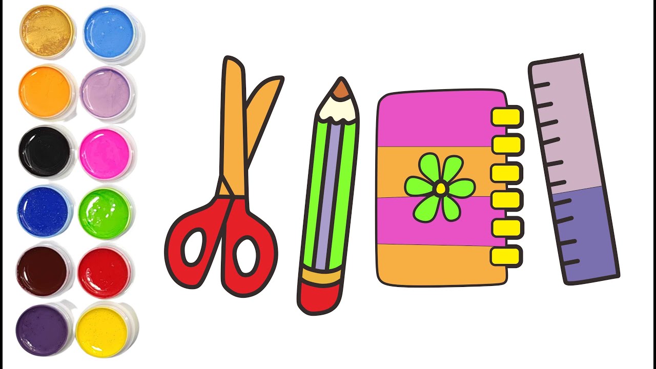[💸drawing & coloring💸] how to draw various kinds of learning tools🌸그리기와 ...