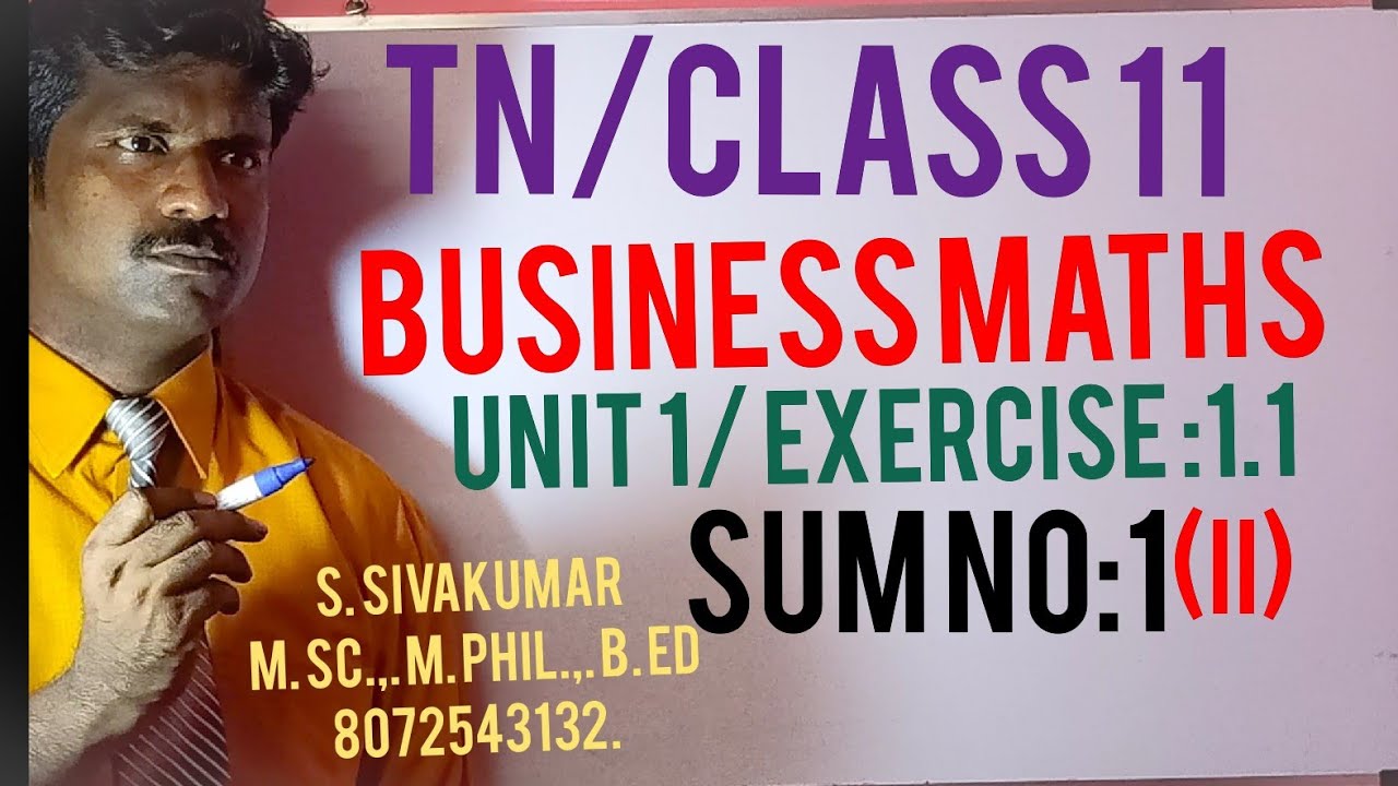 Class 11/TN/Business Maths/Unit 1/Matrices and Determinants /Exercise ...