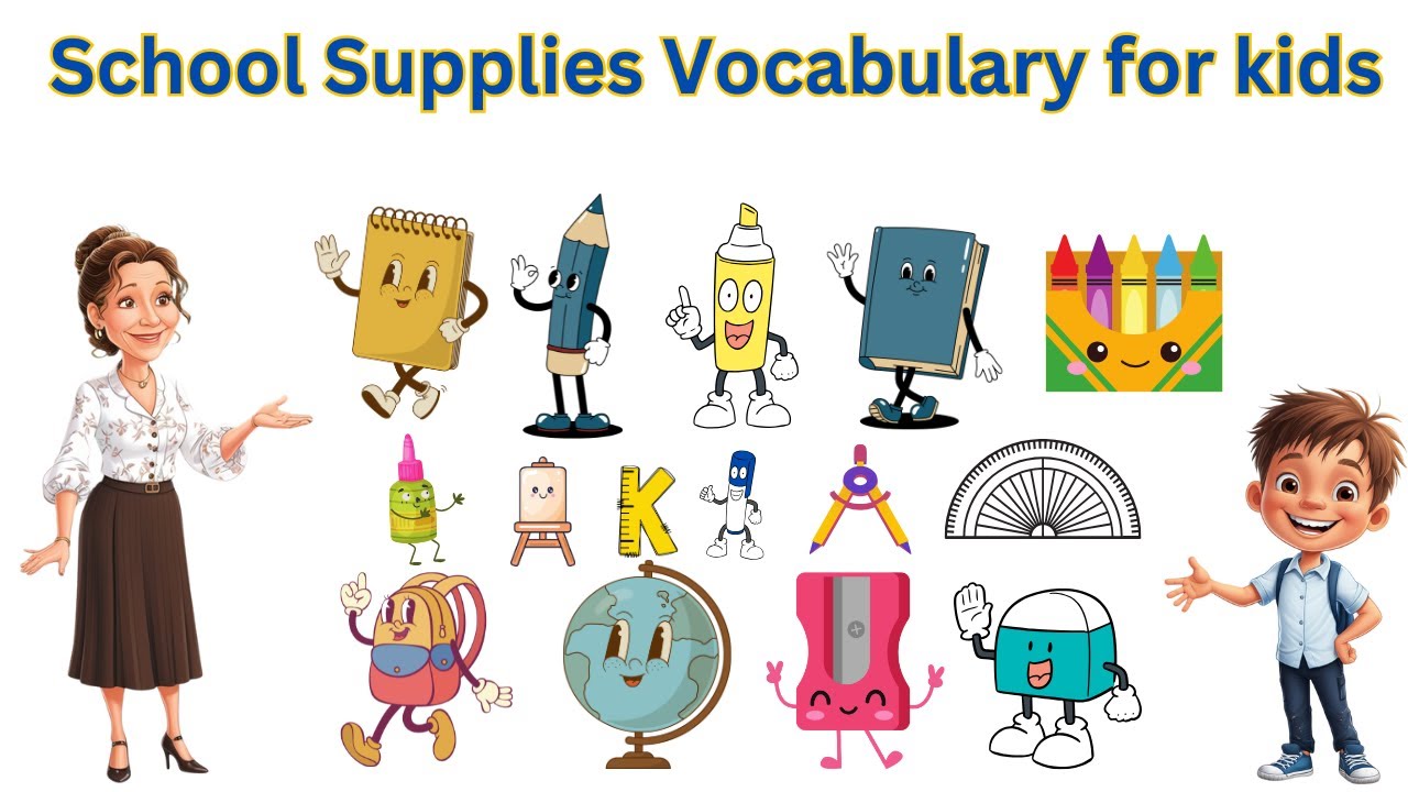 English Vocabulary | 100 School supplies and Classroom vocabulary ...