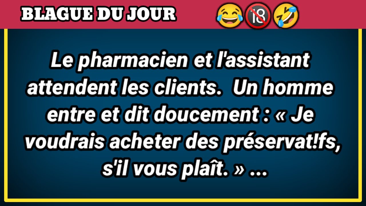 Blague Du Jour! 🤣Le pharmacien et l'assistante attendent les clients ...