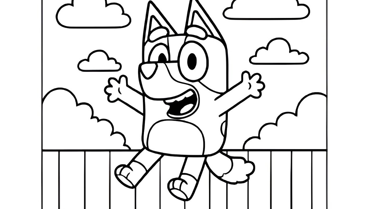 Bluey is Playing in the Park Drawing Easy, Bluey Drawing Easy, Bluey ...