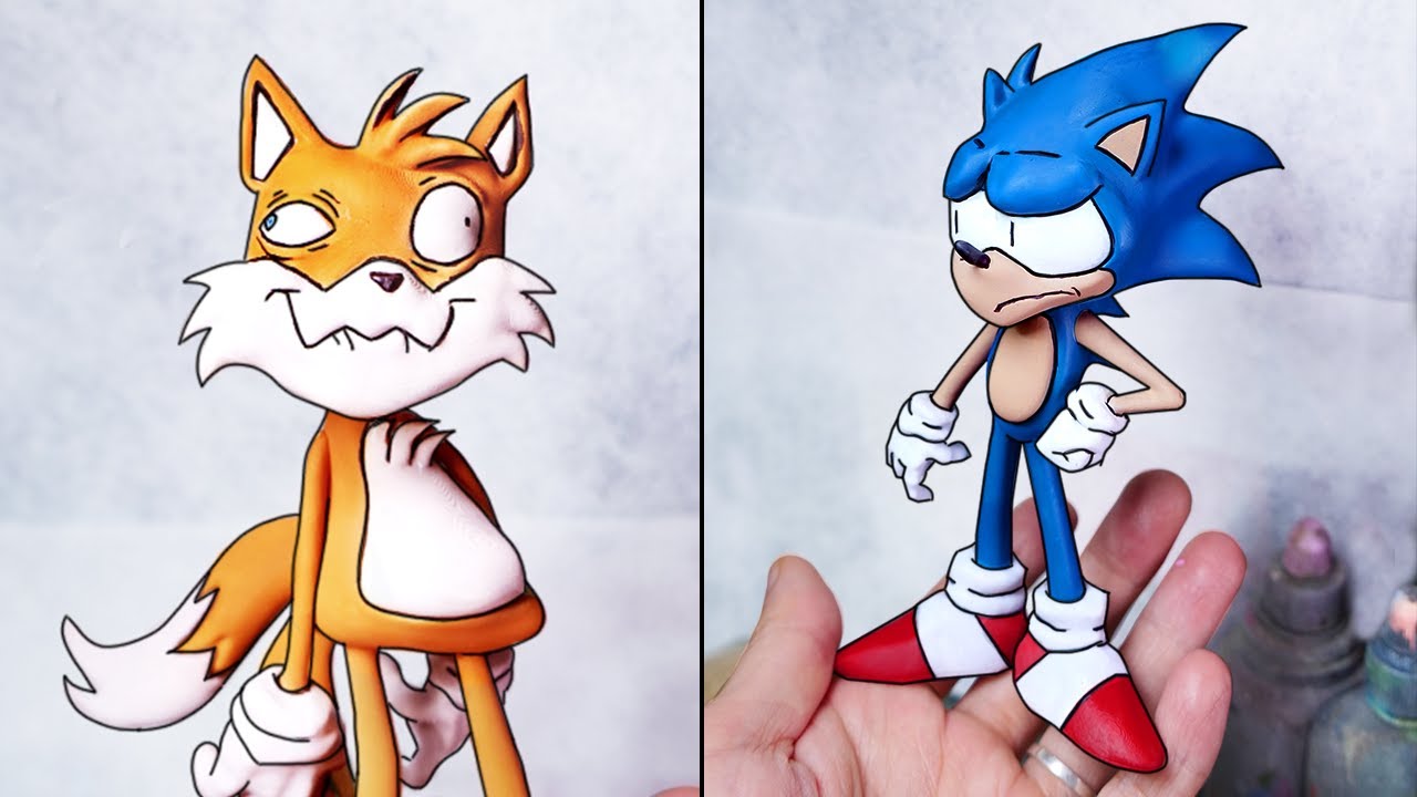 [FNF] Making Secret History of Sonic & Tails Sculptures Timelapse ...