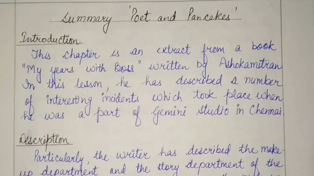Summary Of Poet And Pancakes Class 12 In Hindi Class 12 English Chapter summary-of-poet-and-pancakes-class-12-in-hindi-class-12-english-chapter