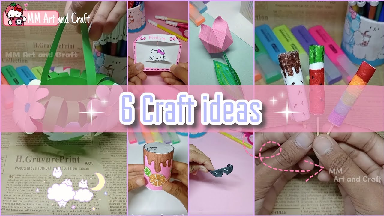 6 Easy and satisfiying craft ideas for everyone 🤩💕 ll Learn more craft ...