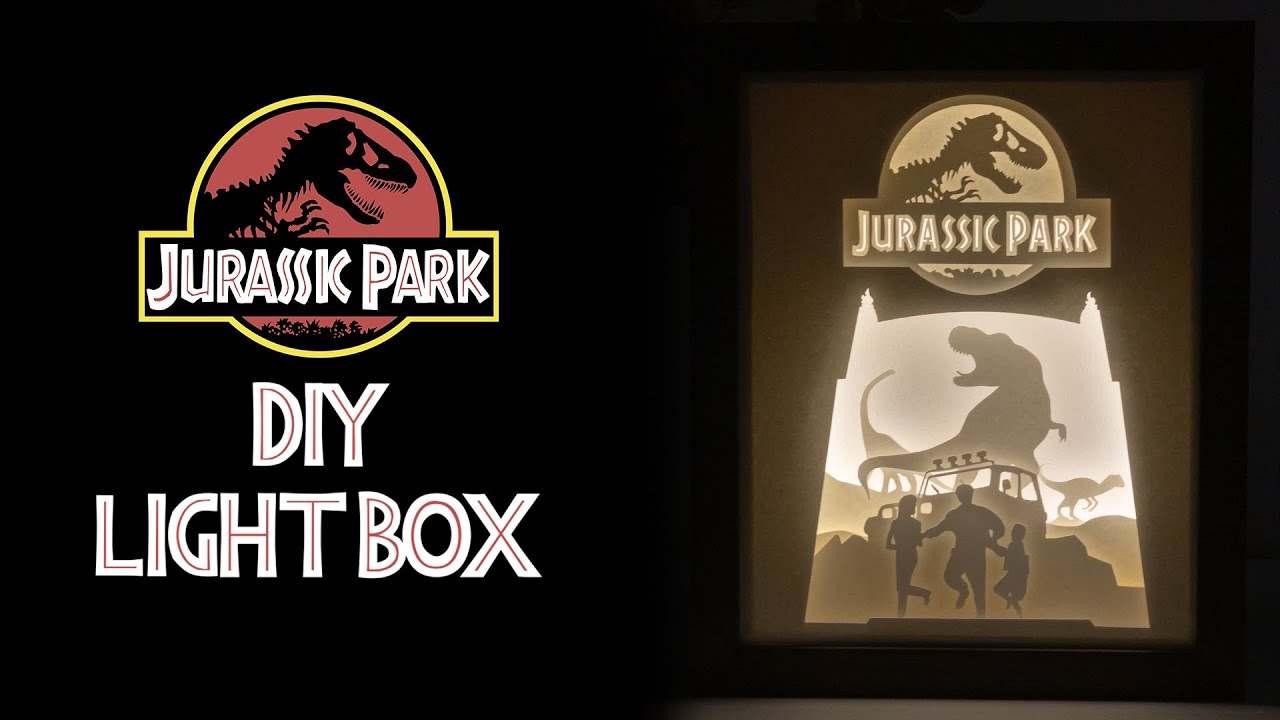 How to Make Jurassic Park Light Box | DIY Paper Cut Tutorial - YouTube