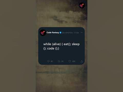 while (alive) { eat(); sleep (); code ();} #Shorts #while - YouTube